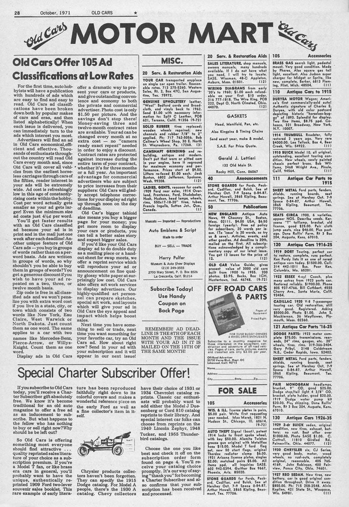 50 years of classified ad dreaming - Old Cars Weekly