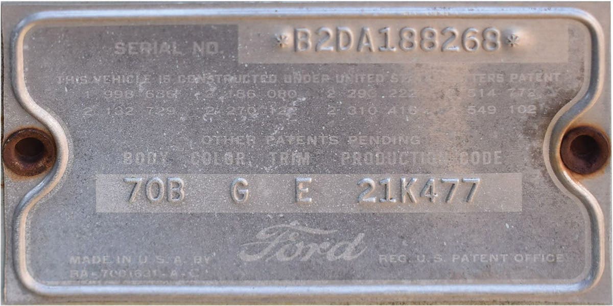 It's all in the numbers: Ford's serial numbers 1950-1980 - Old Cars Weekly