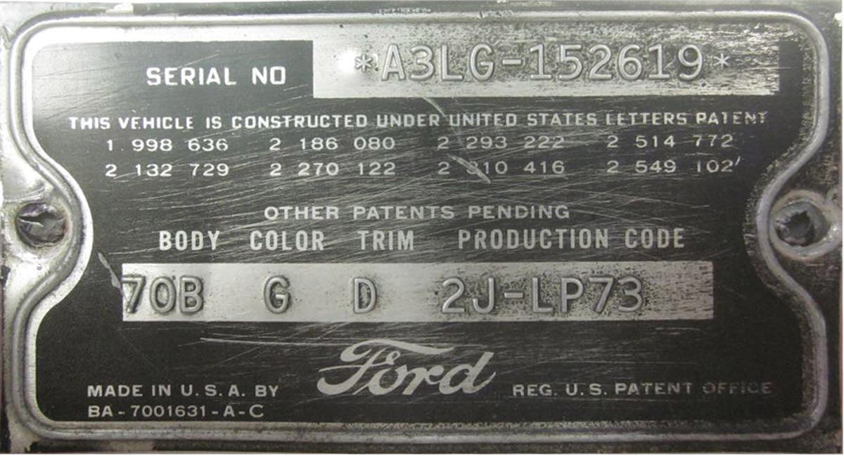 It's all in the numbers: Ford's serial numbers 1950-1980 - Old Cars Weekly